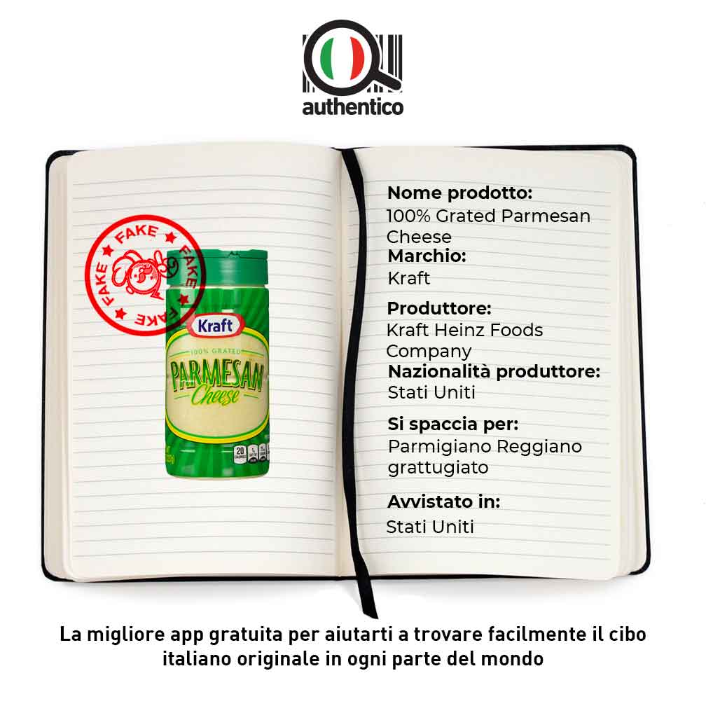 100% Grated Parmesan Cheese - Authentico
